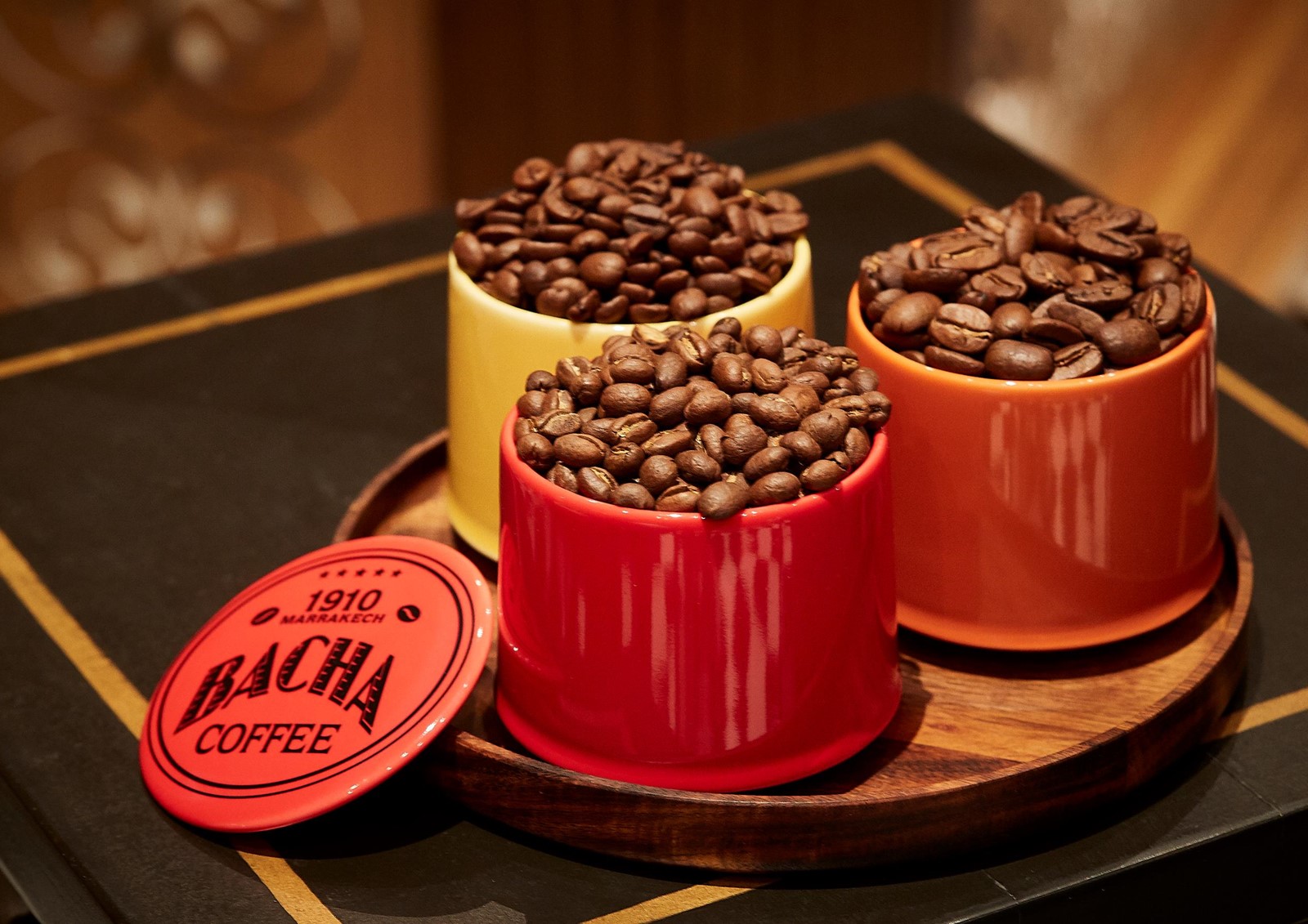 Red Coffee Cup With Coffee Beans